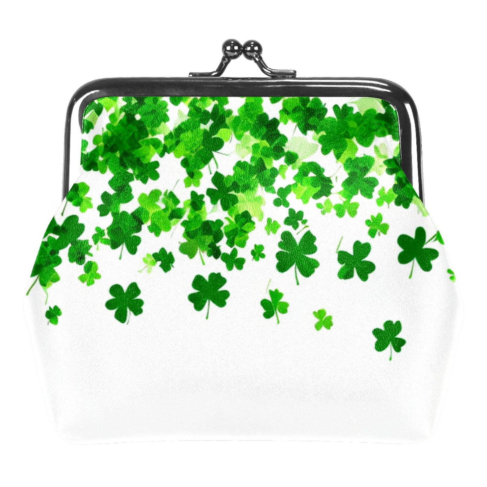 Leather Coin Purses & Pouches,Green Leaf Clover Change Purse Small ...