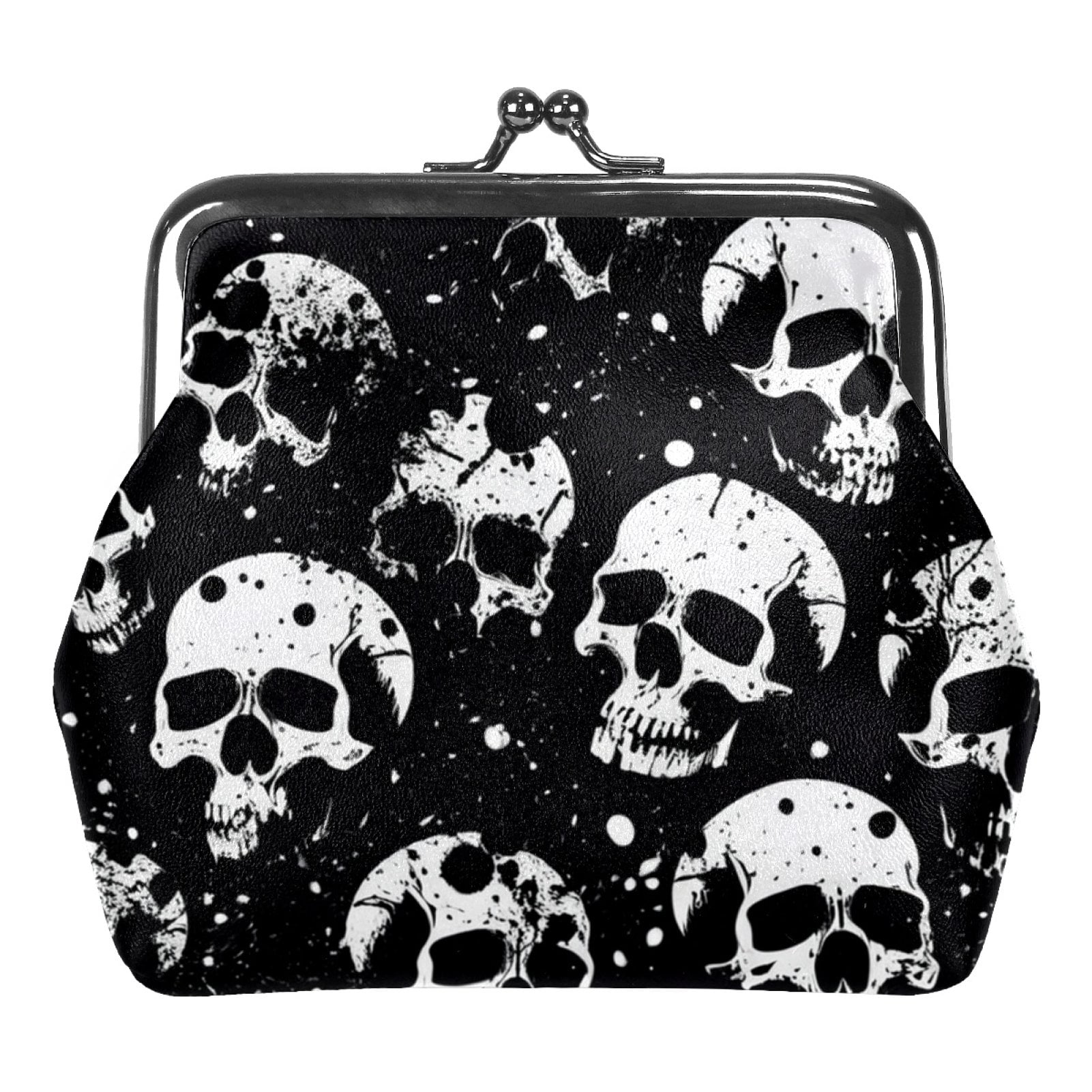 Leather Coin Purses & Pouches,Halloween Skull Vintage Change Purse ...