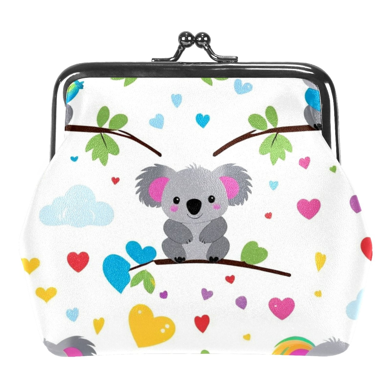Leather Coin Purses & Pouches,Koala Rainbow Heart Change Purse Small ...