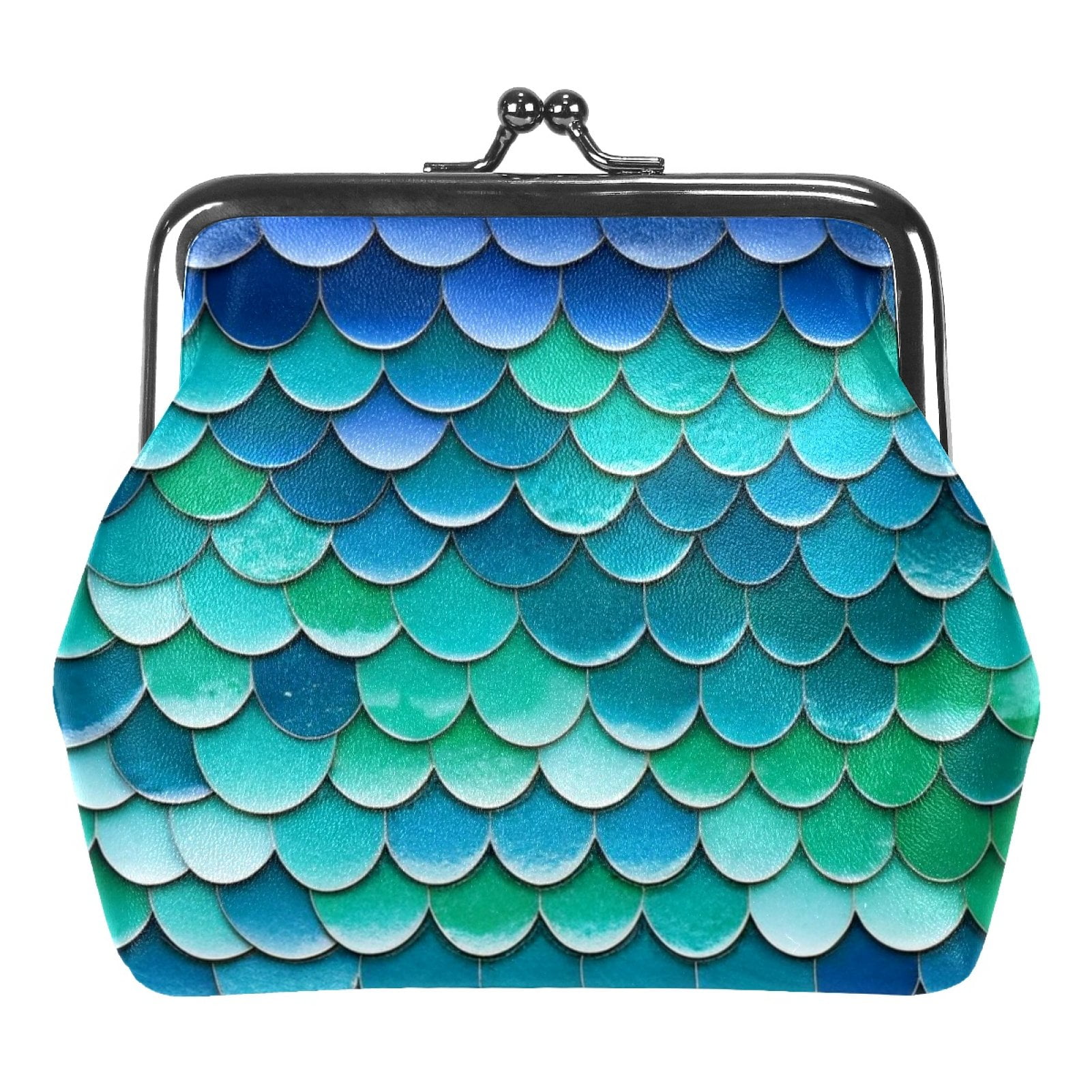 Leather Coin Purses & Pouches,Mermaid Scales Change Purse Small Wallet ...