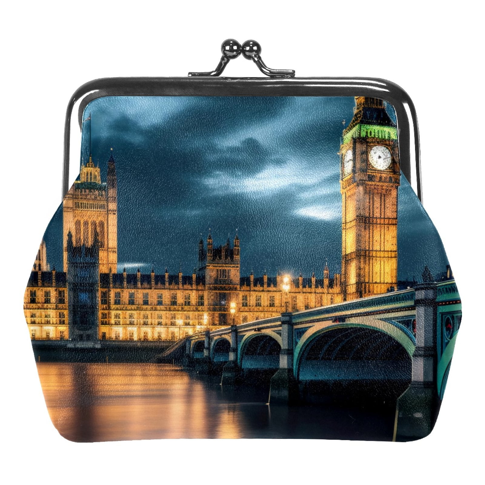 Leather Coin Purses & Pouches,Night City Bridge Change Purse Small ...
