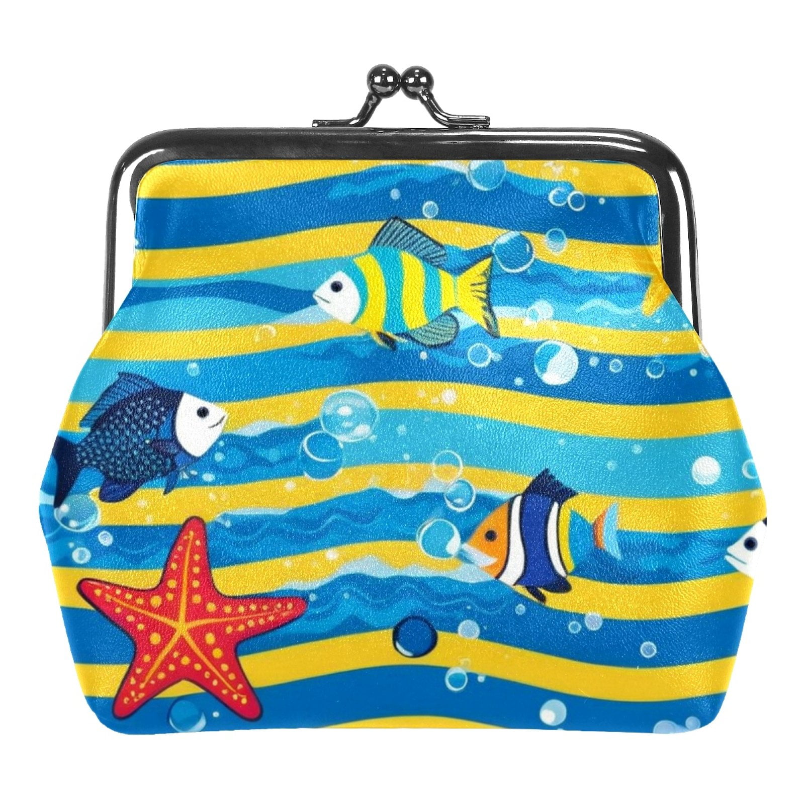 Leather Coin Purses & Pouches,Ocean Fish Starfish Change Purse Small ...