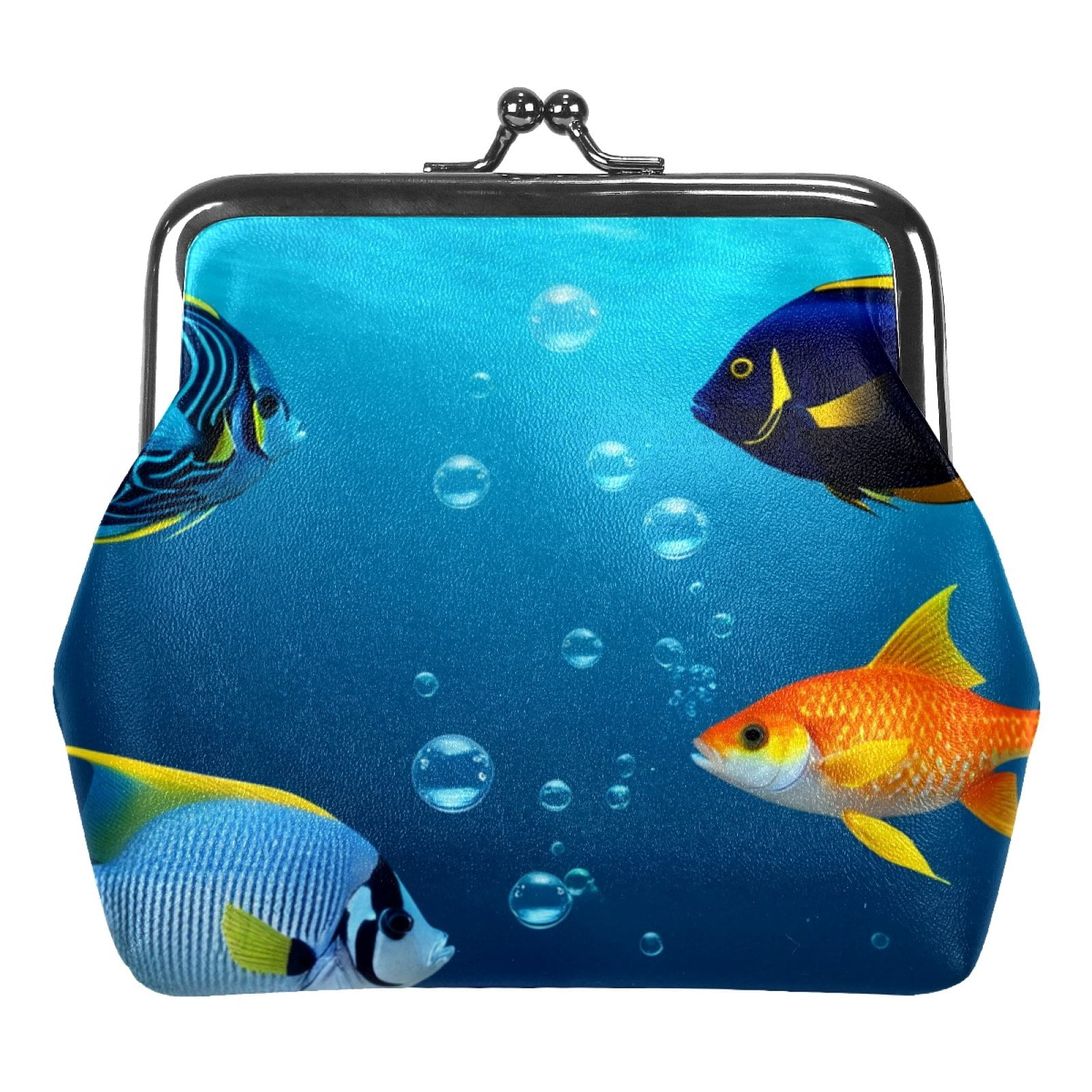 Leather Coin Purses & Pouches,Ocean Sea Fish Change Purse Small Wallet ...
