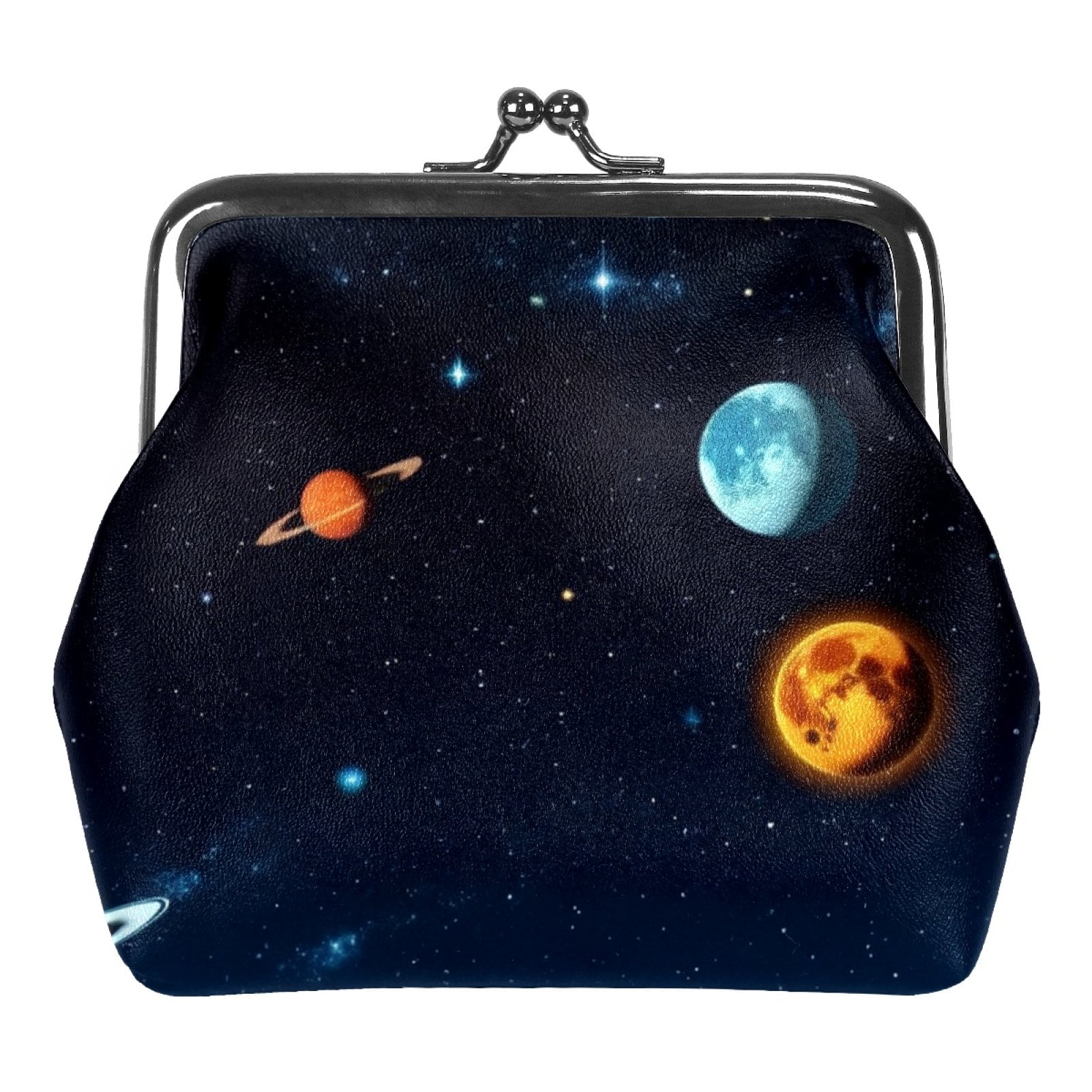 Leather Coin Purses & Pouches,Planet Space Change Purse Small Wallet ...