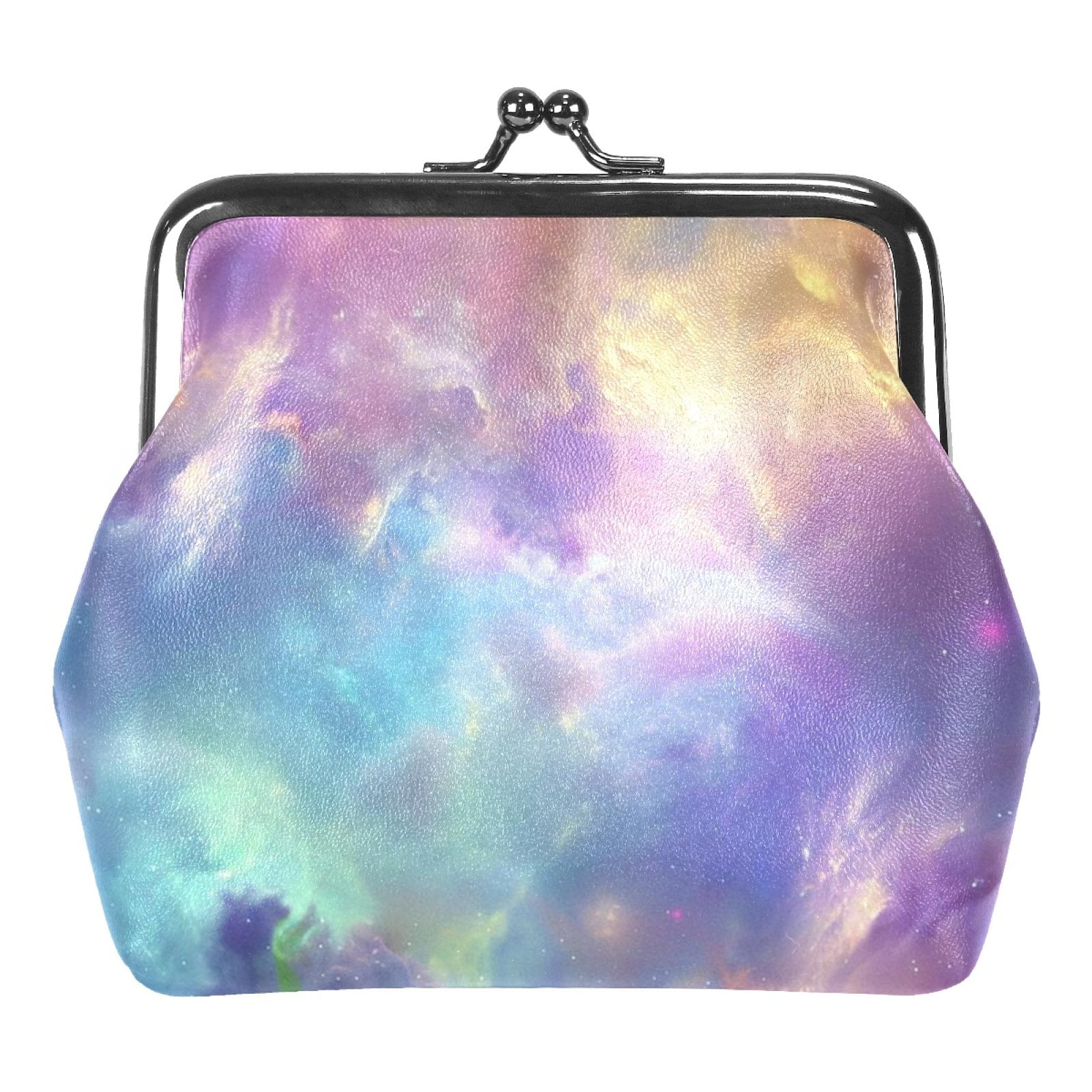 Leather Coin Purses & Pouches,Purple Cloud Change Purse Small Wallet ...