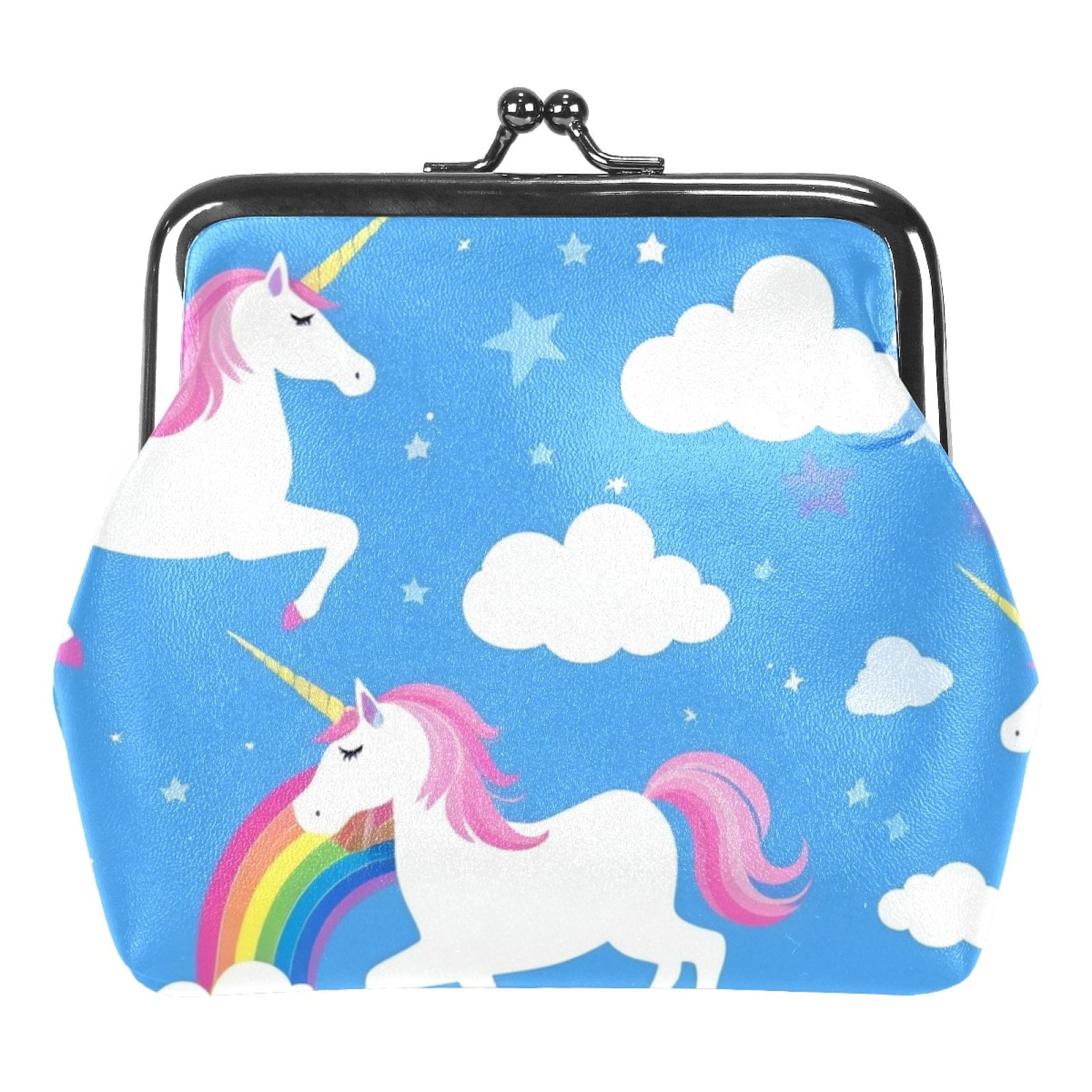 Leather Coin Purses & Pouches,Unicorn Cloud Change Purse Small Wallet ...