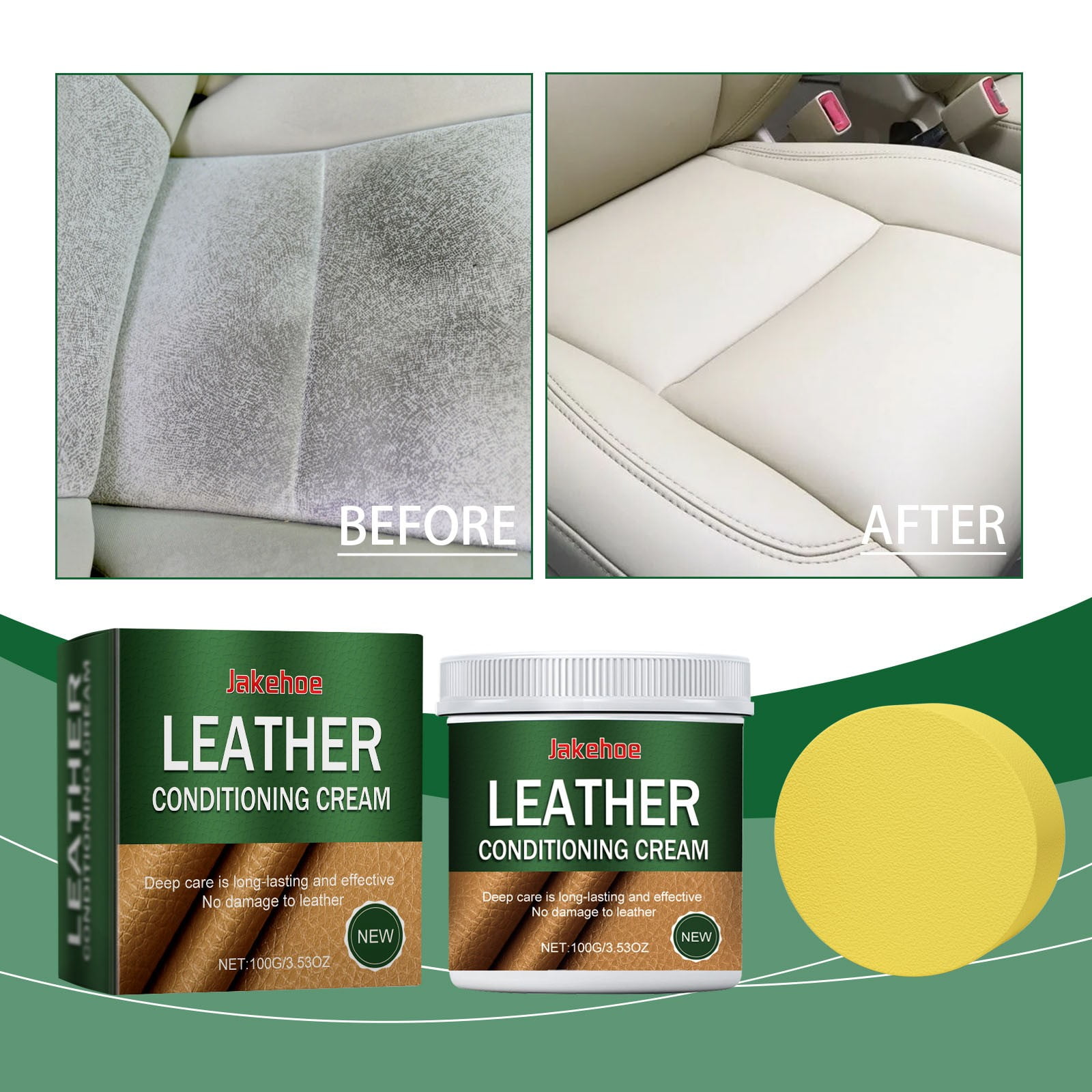 Leather Conditioner Cream with Beeswax & Sodium Bicarbonate, 100g ...