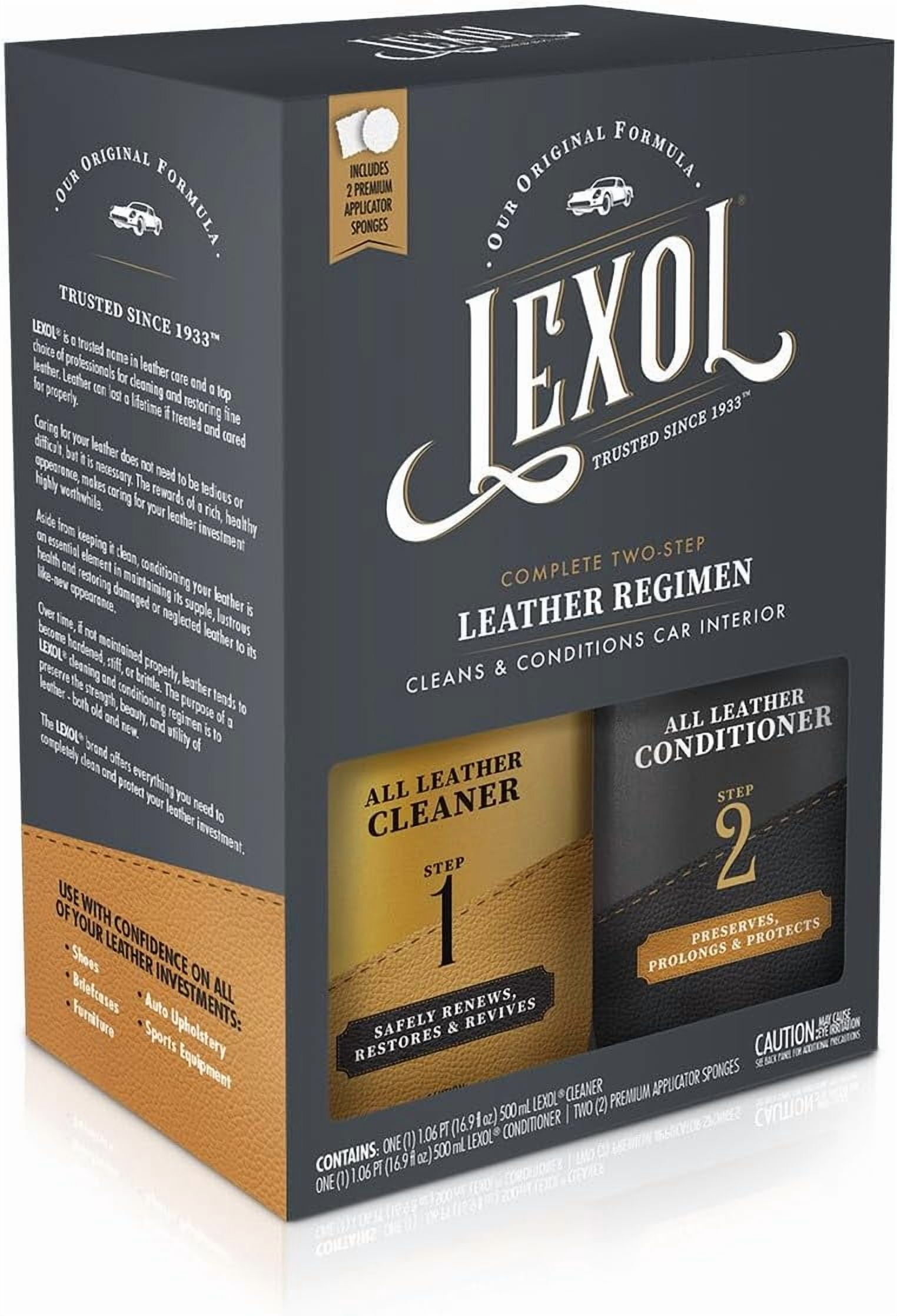 Leather Conditioner and Cleaner Kit by , Use on Furniture, Car Interiors, Shoes, Handbags ...