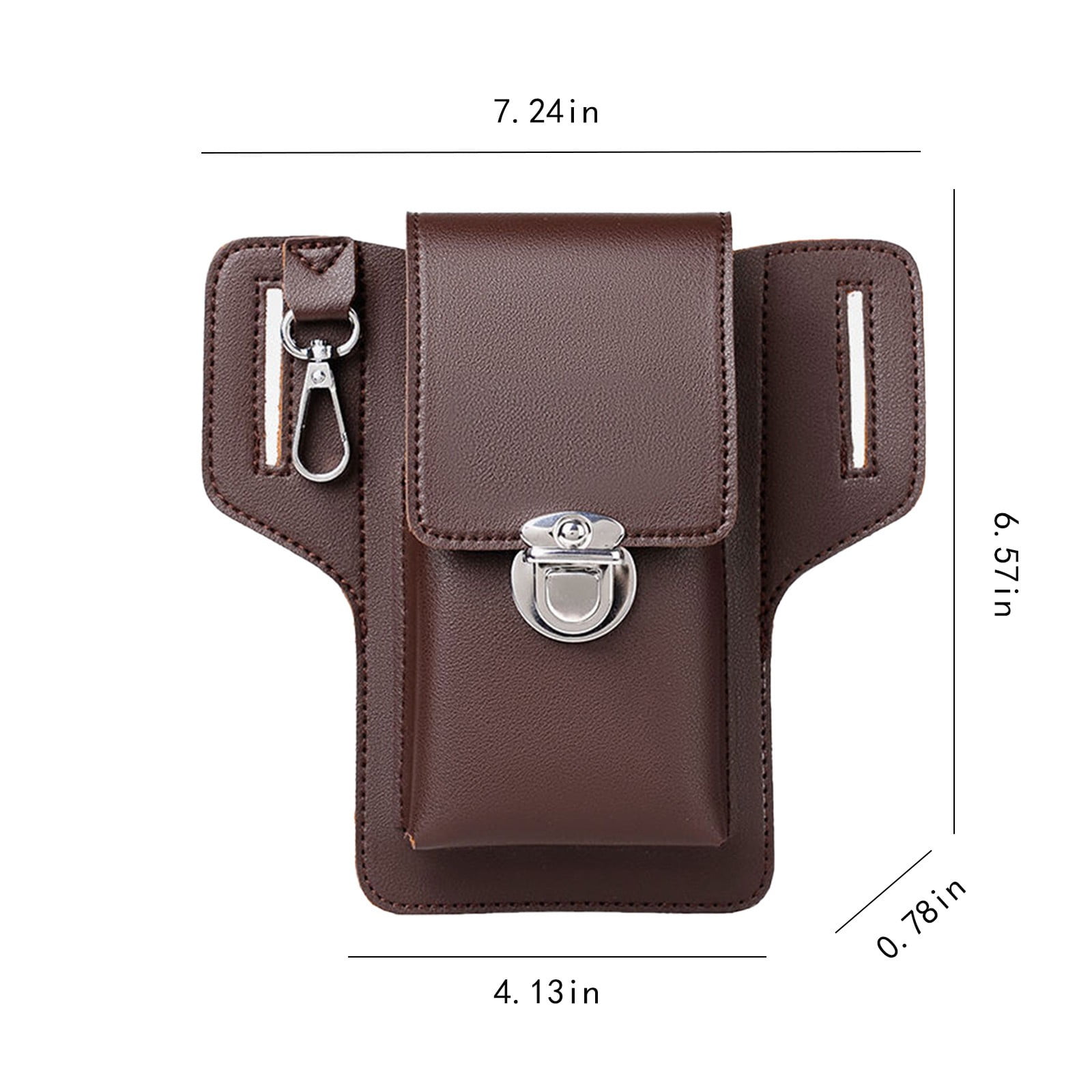 Leather Construction Pouch, Men's Wearable Belt Bag, Secure Storage ...