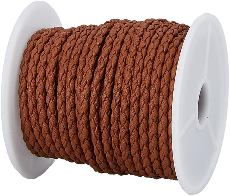 Leather Cord 3mm Sienna Round Leather Cord 10.94 Yards Round Imitation ...