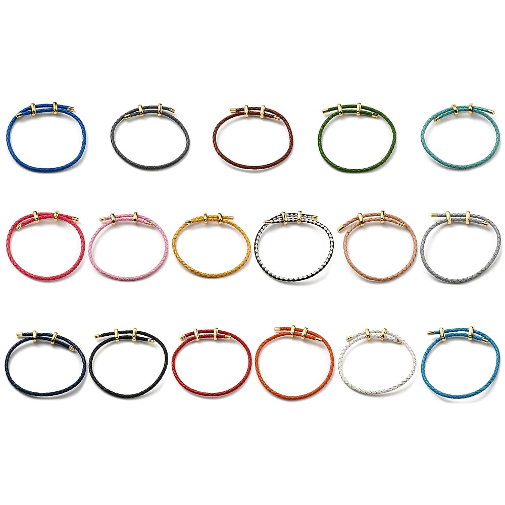 Leather Cord Bracelets Adjustable Bracelet Mixed color Inner Diameter ...