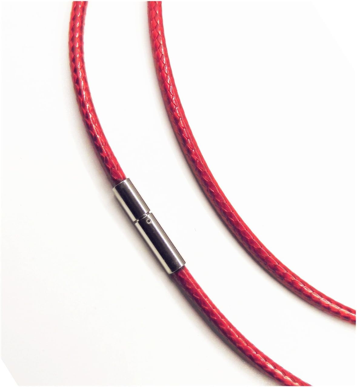 Leather Cord Chain Silk Rope Stainless Steel Rice Clasps Necklace Rope ...