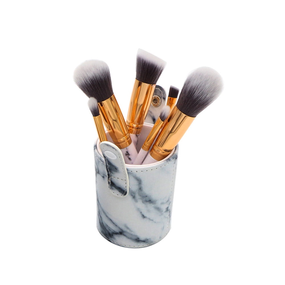 Leather Cosmetic Cup Case Makeup Brush Pen Holder Empty Storage Box ...