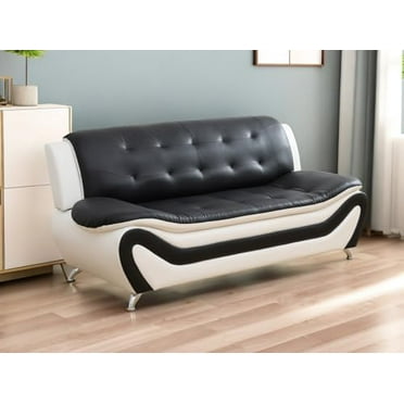 Alpine-X Modern U-Shape Leather Sectional Sofa in White, Right Facing ...