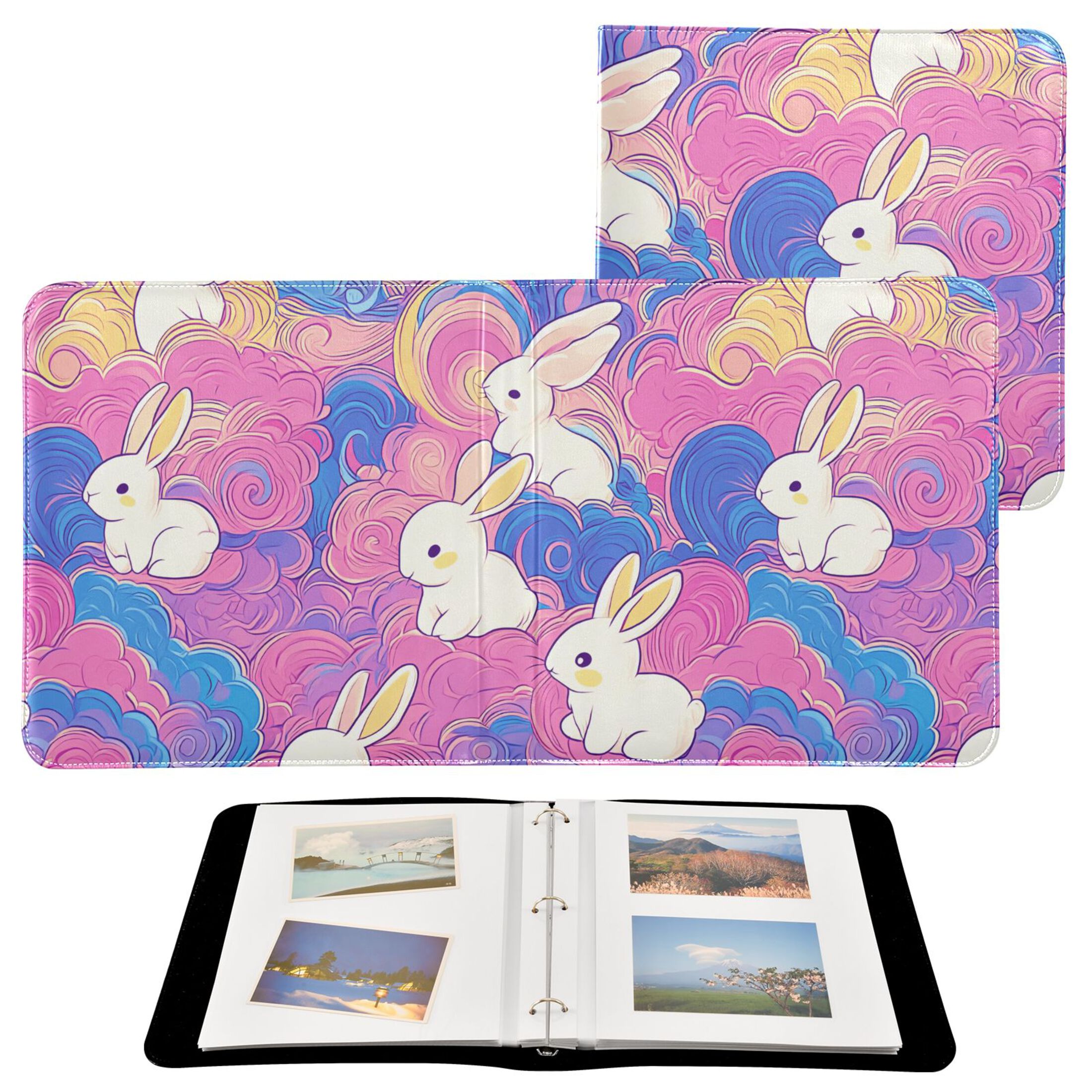 Leather Cover Photo Album 80 Pockets 4x6 Photos Bookshelf Picture Album ...