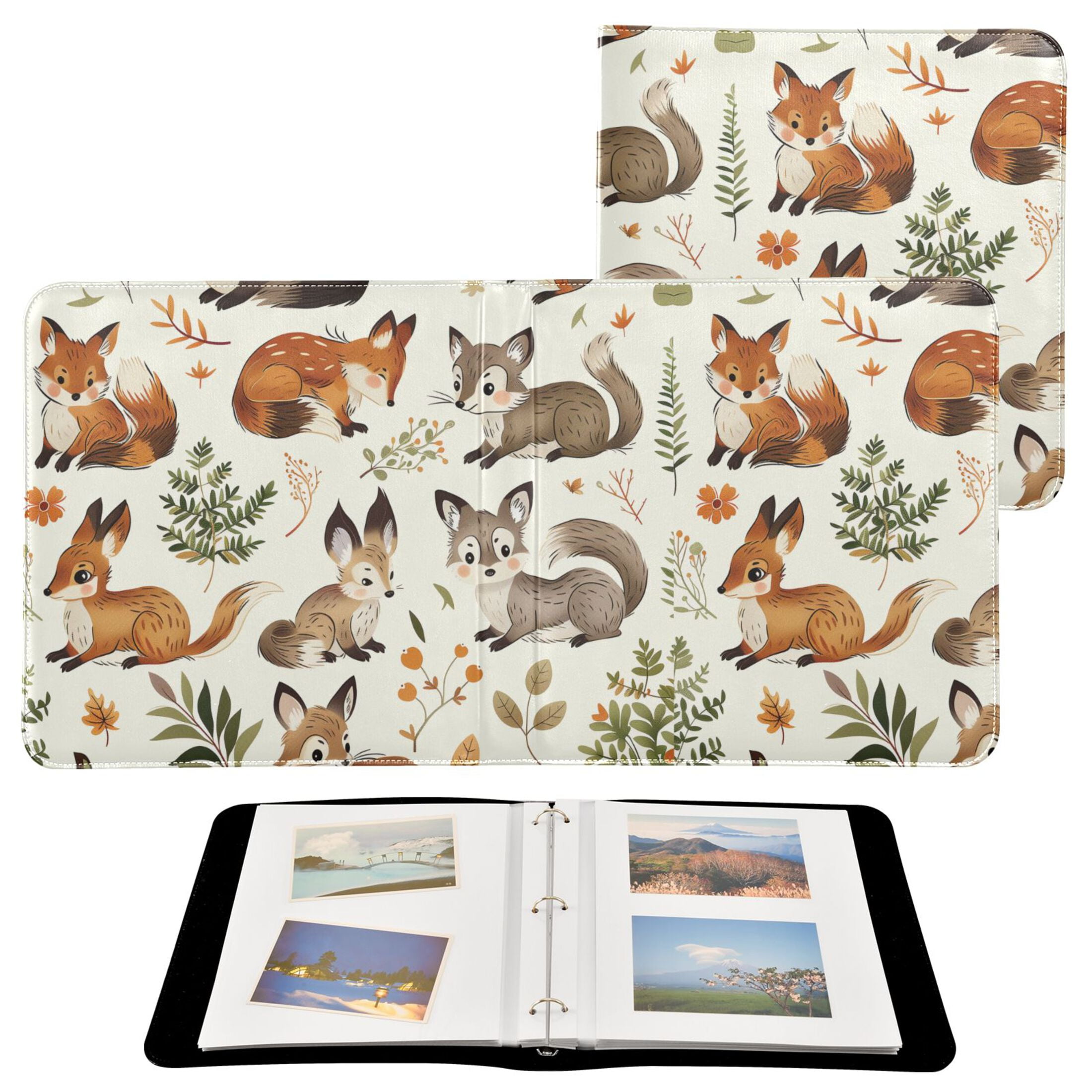 Leather Cover Photo Album 80 Pockets 4x6 Photos Bookshelf Picture Album ...