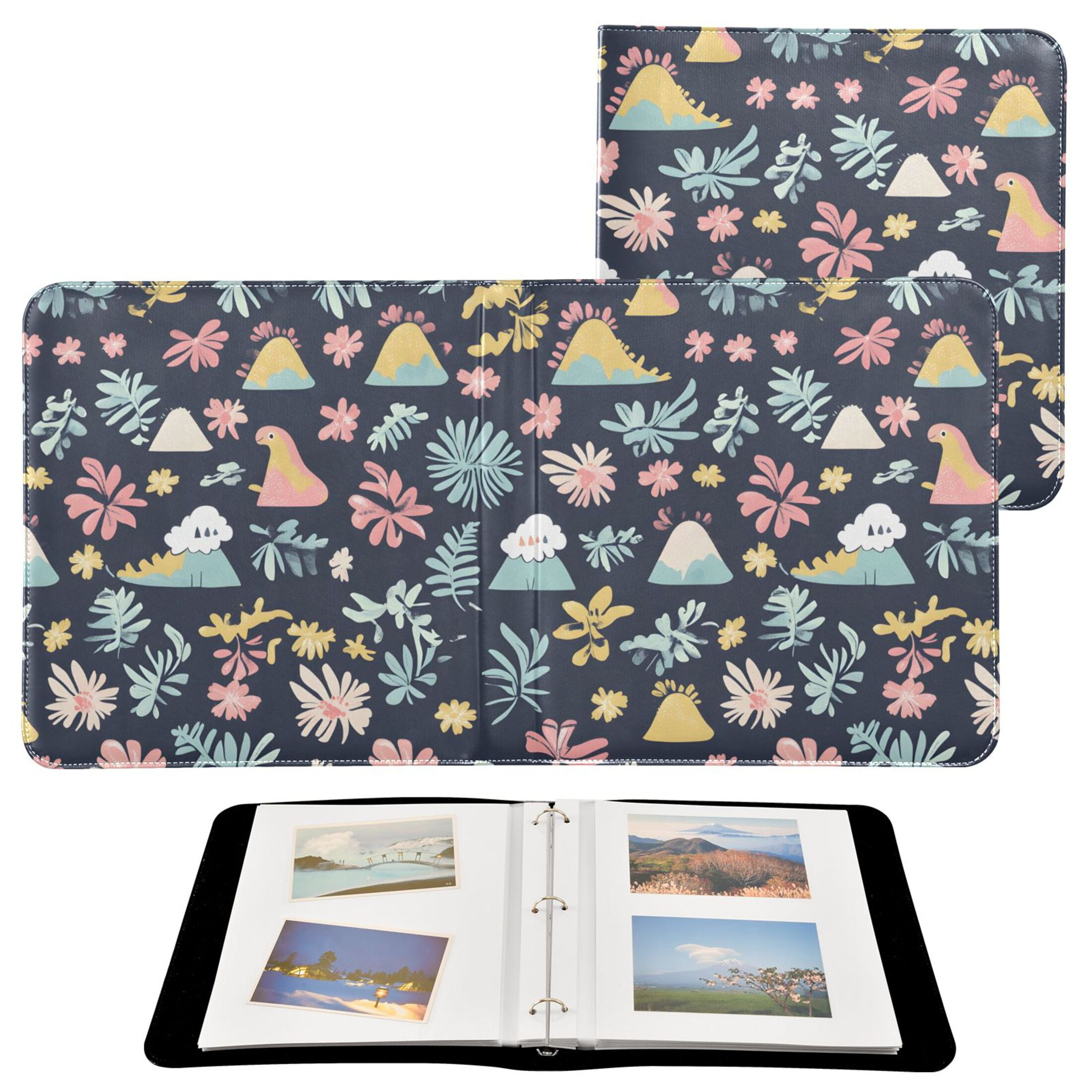 Leather Cover Photo Album 80 Pockets 4x6 Photos Bookshelf Picture Album ...