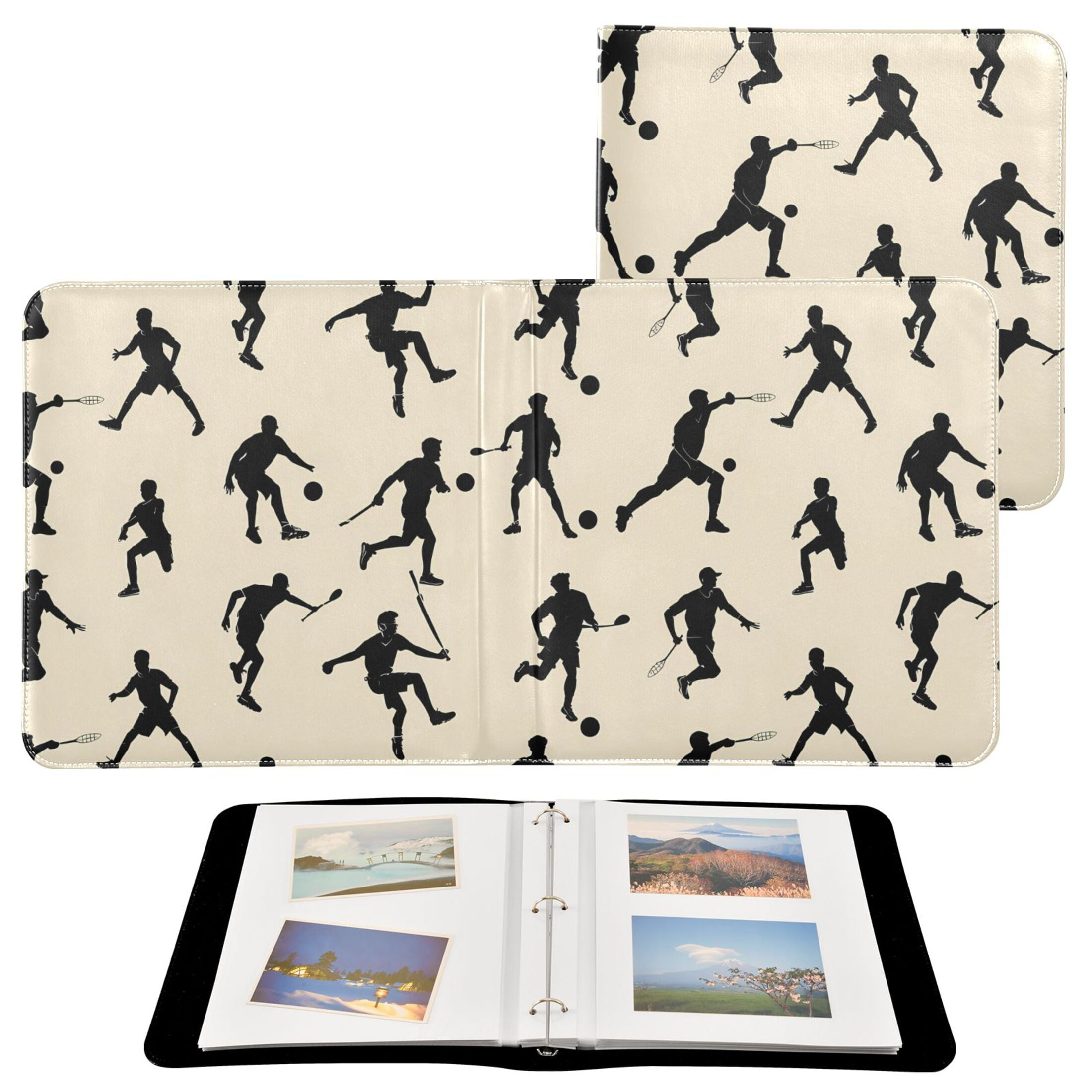 Leather Cover Photo Album 80 Pockets 4x6 Photos Bookshelf Picture Album ...