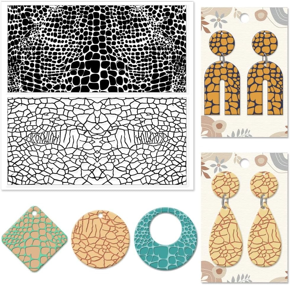 Leather Cracks Polymer Clay Texture Sheets Alligator Leather Flaw ...