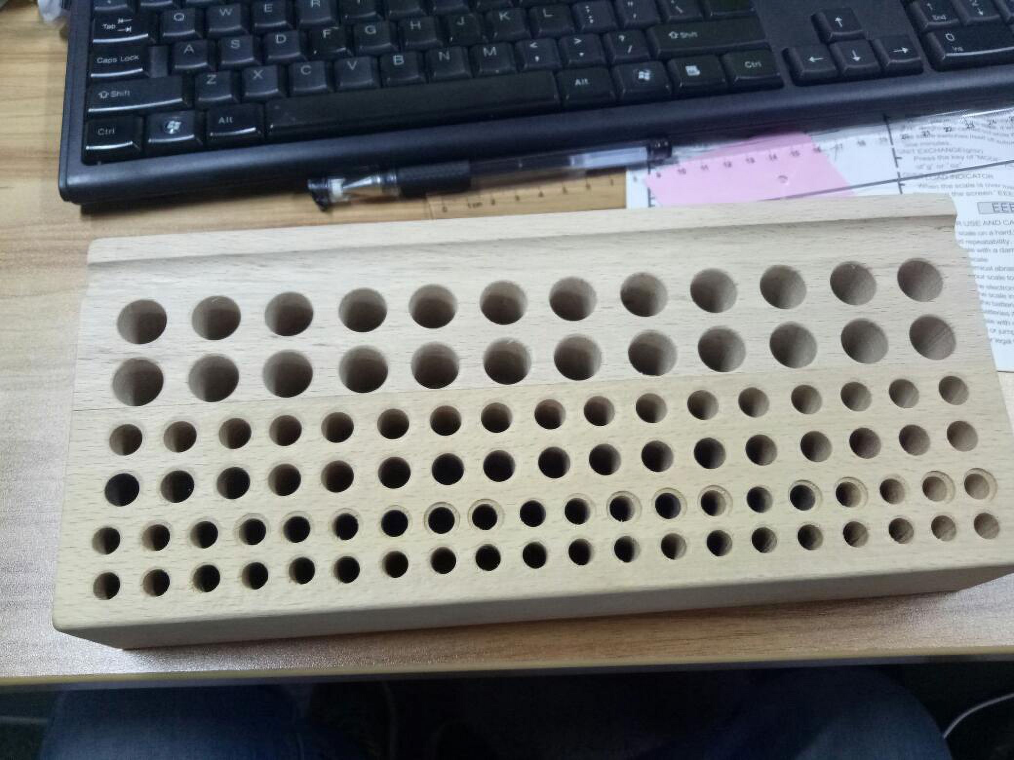 Leather Craft Tool Rack,Delaman 98 Holes Leather Craft Tool Wood Rack ...