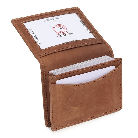 Blocking Leather Credit Card Holder with 13 Card Slots, Grain Textured ...