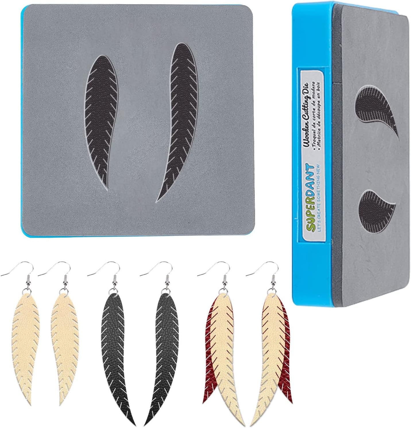 Leather Cutting Die Layered Earring Wooden Dies Feather Tassel Cutting ...