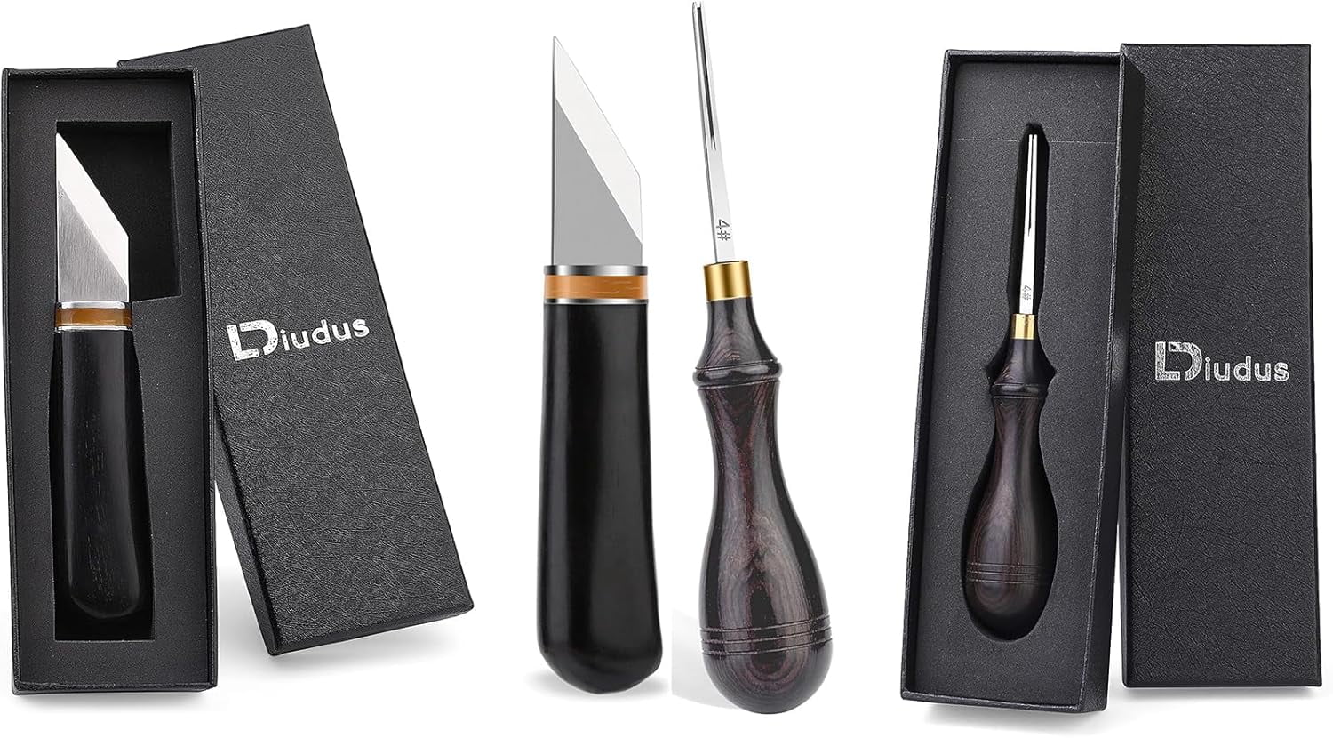 Leather Cutting Knife with Edge Bevelers 0.7mm and Wooden Handle ...