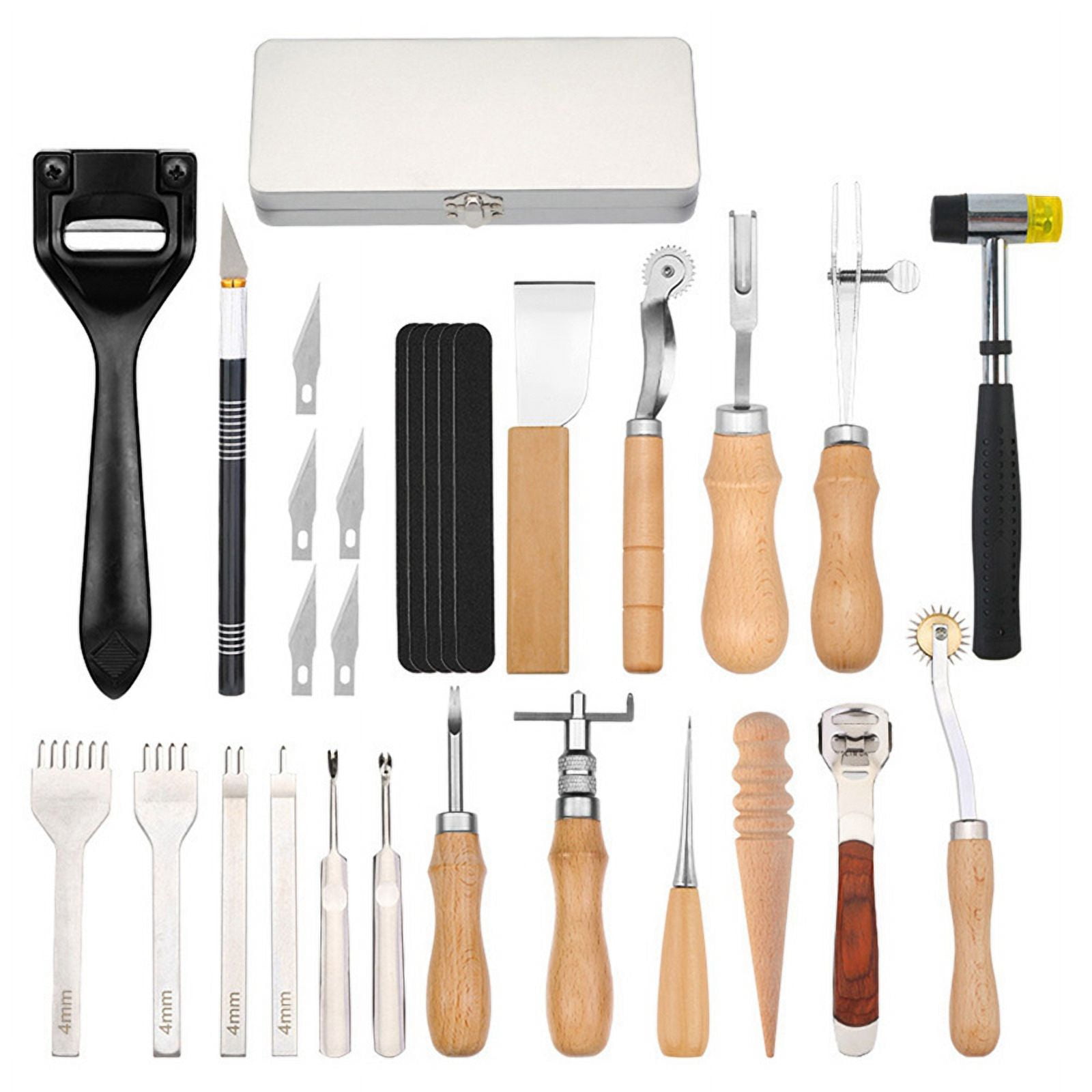Leather DIY Handmade Leather Cutting Set Leather Basic Tools Punch and Cut Leather Combination ...