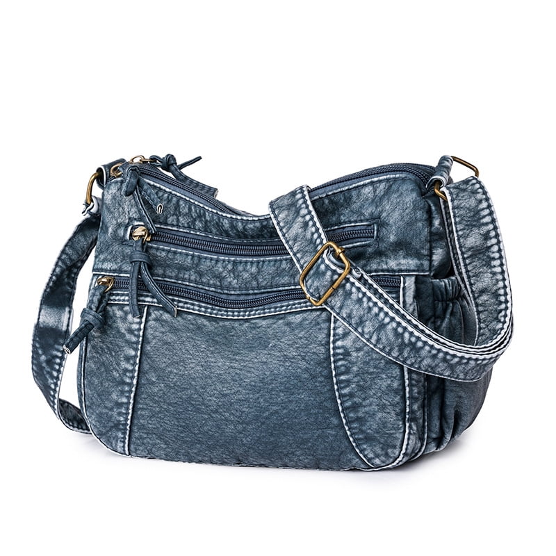 Leather Denim Purses for Women Jean Purse Denim Crossbody Shoulder Bag ...