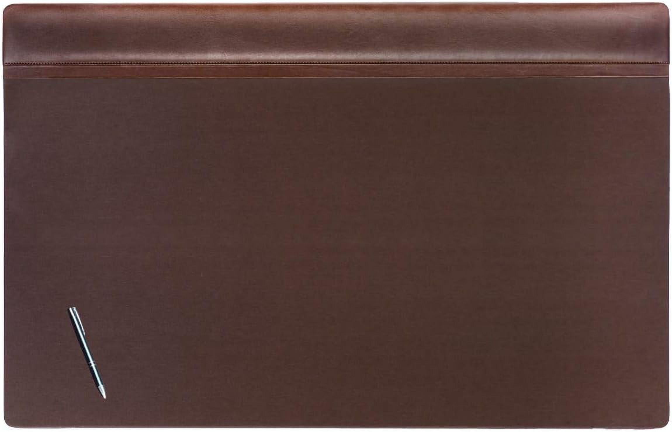 Leather Desk Pad with Top Rail - Luxury Leather Desk Blotter for ...