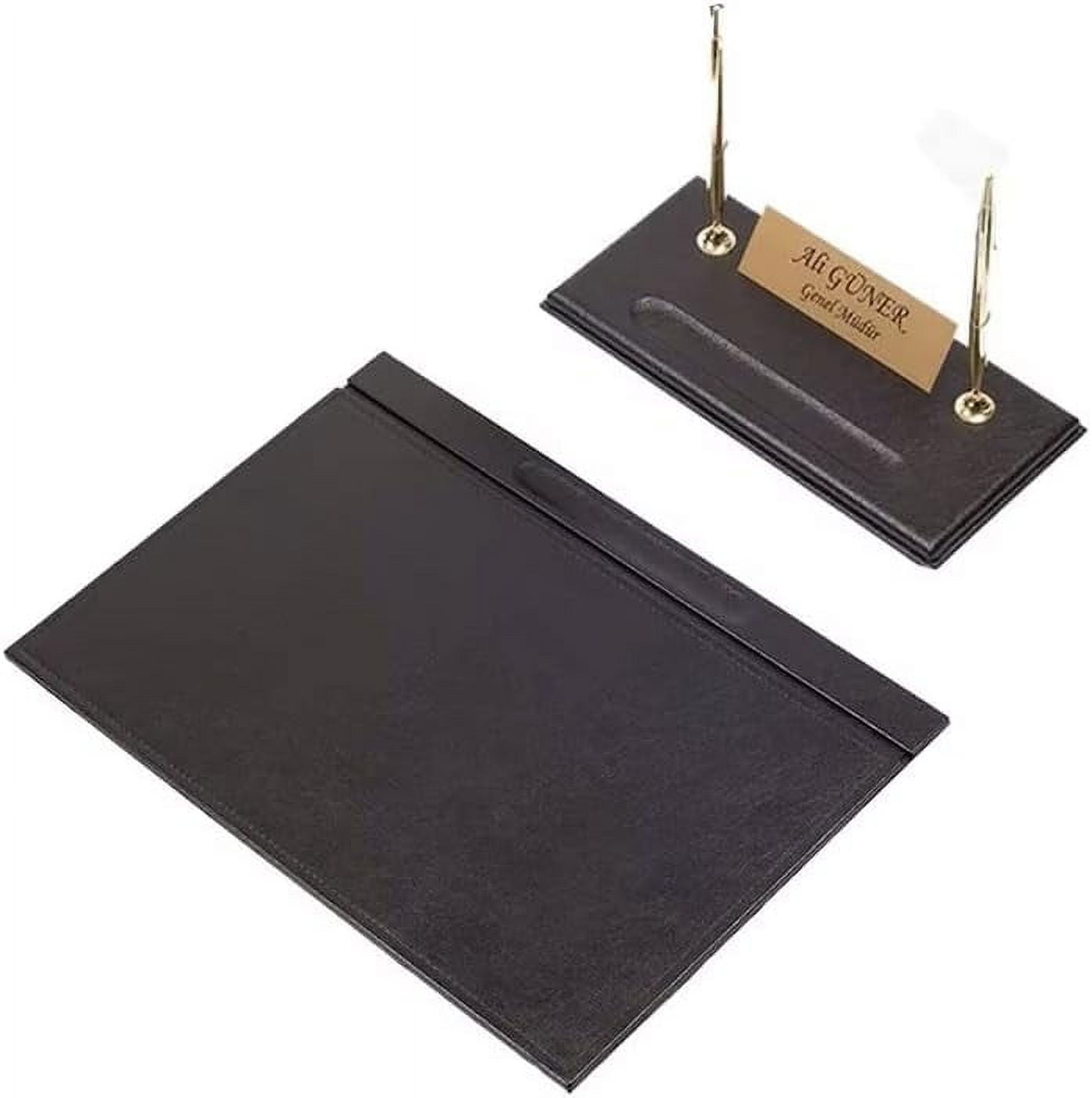 Leather Desk Set - Desk Pad - Name Plate Holder With 2 Pen - 2 ...