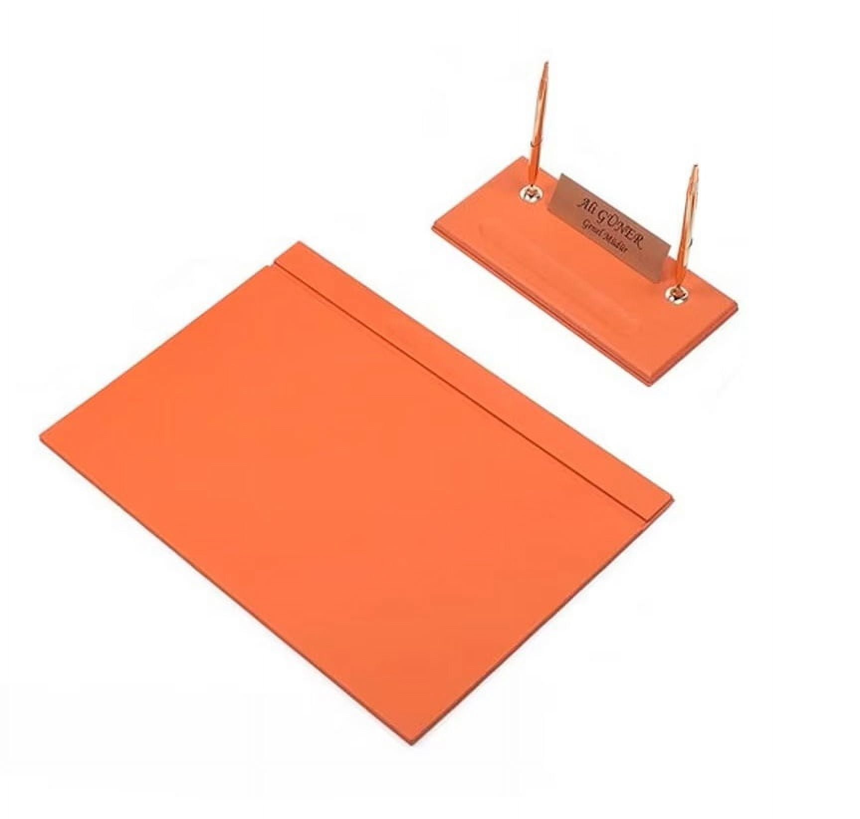 Leather Desk Set - Desk Pad - Name Plate Holder With 2 Pen - 2 ...