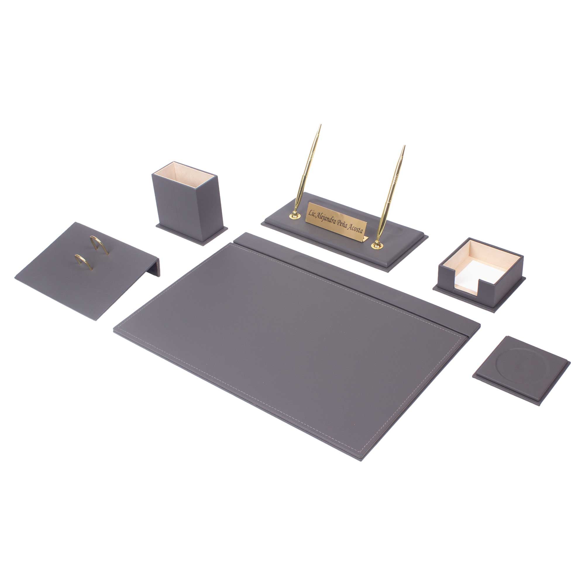 Leather Desk Set - Desk Organizer Set - Office Desk Pad Accessories ...