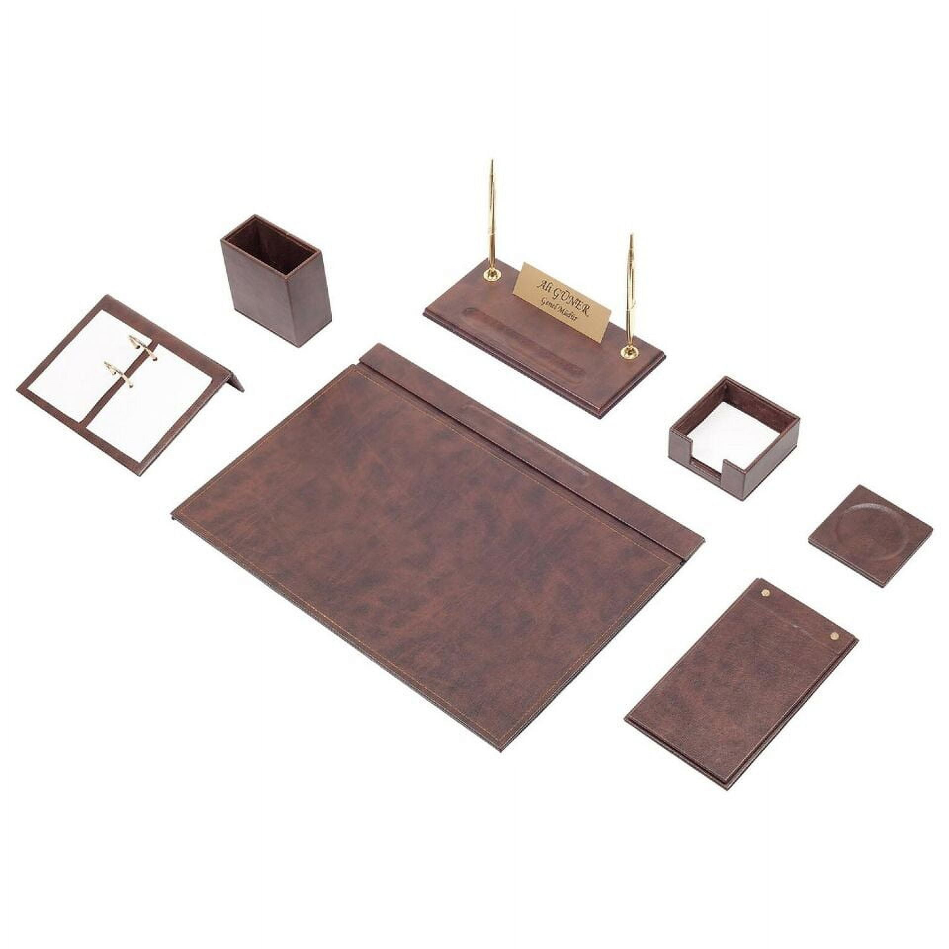 Leather Desk Set - Desk Organizer Set - Office Desk Pad Accessories ...