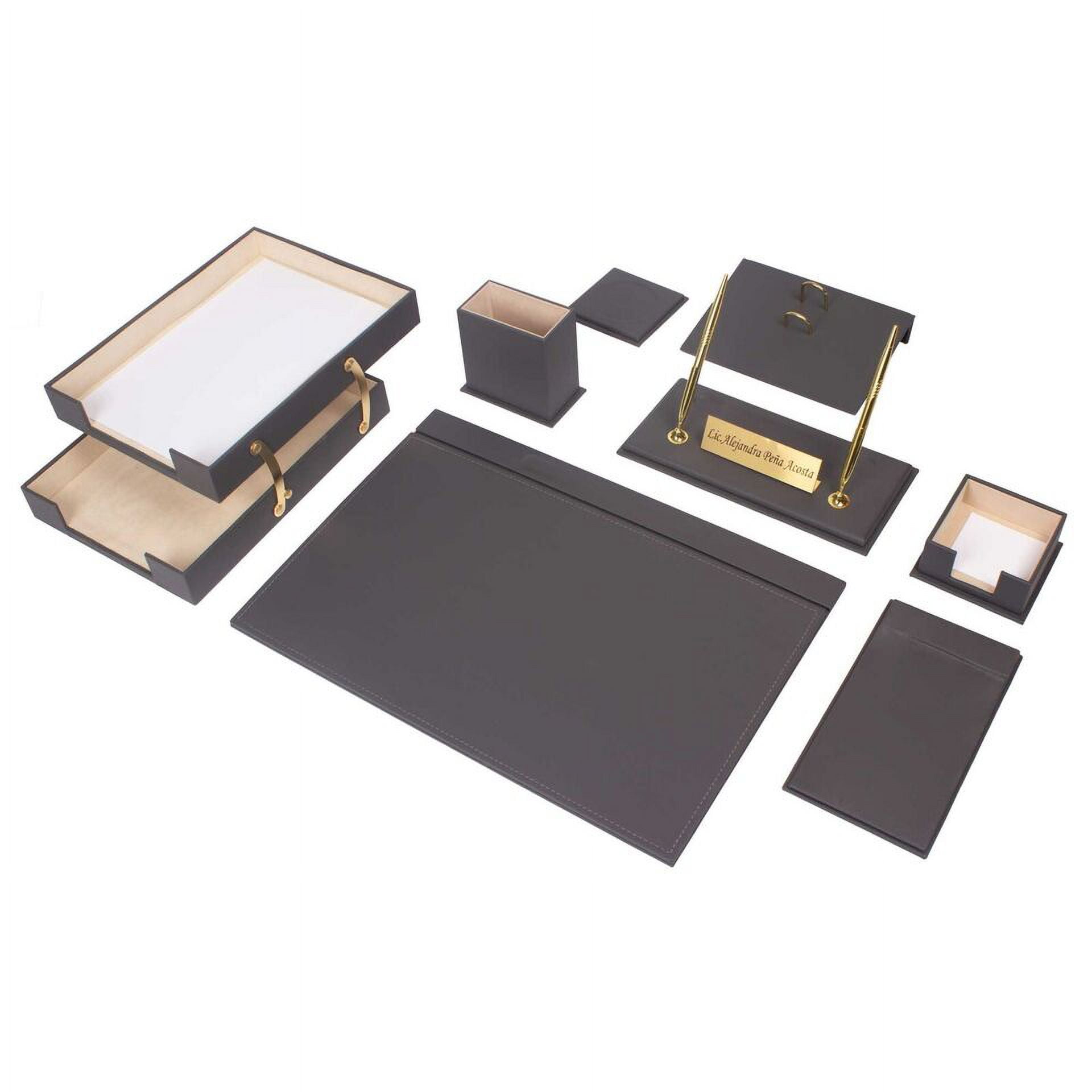 Leather Desk Set - Desk Organizer Set - Office Desk Pad Accessories ...