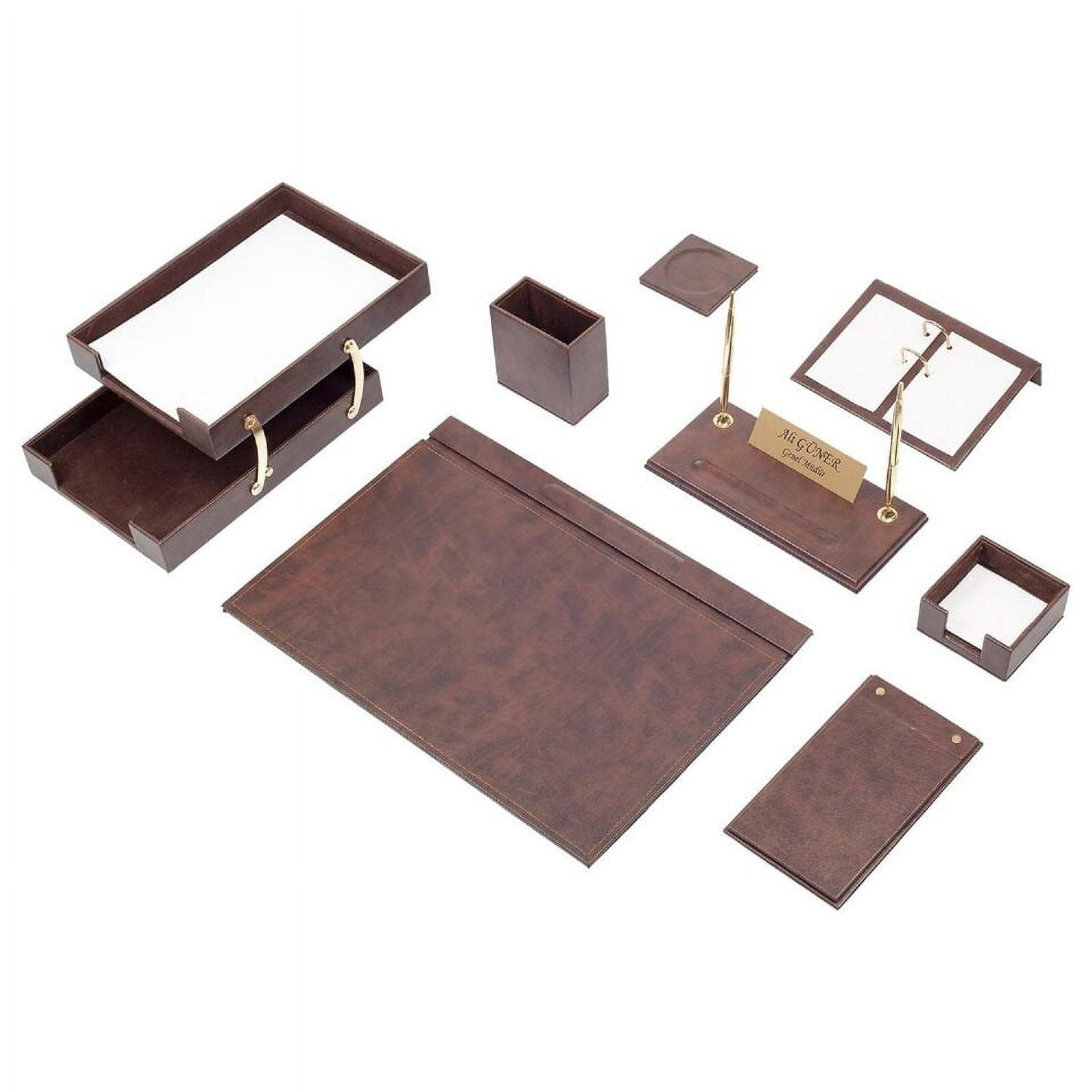 Leather Desk Set - Desk Organizer Set - Office Desk Pad Accessories ...