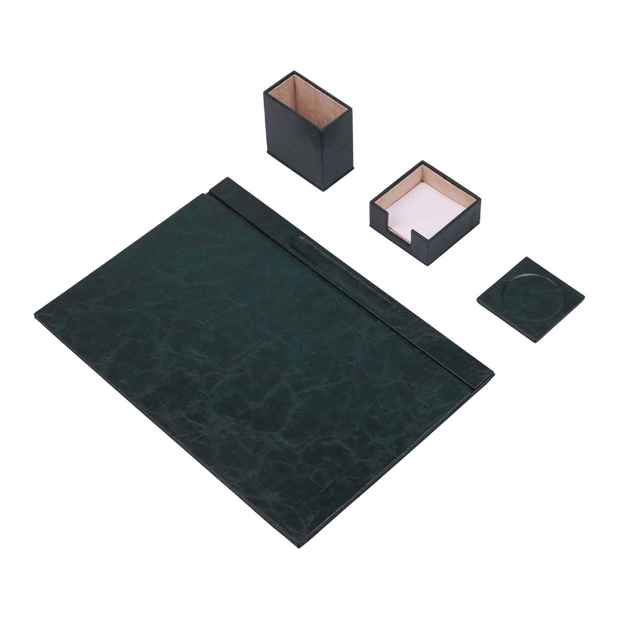 Leather Desk Set - Desk Pad - Note Paper Holder -Pen Holder - Leather ...