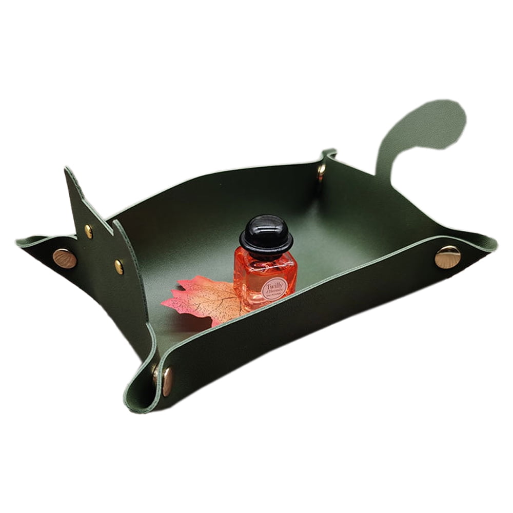 Leather Desktop Storage Organizer, Valet Tray Office Storage Box Trays ...