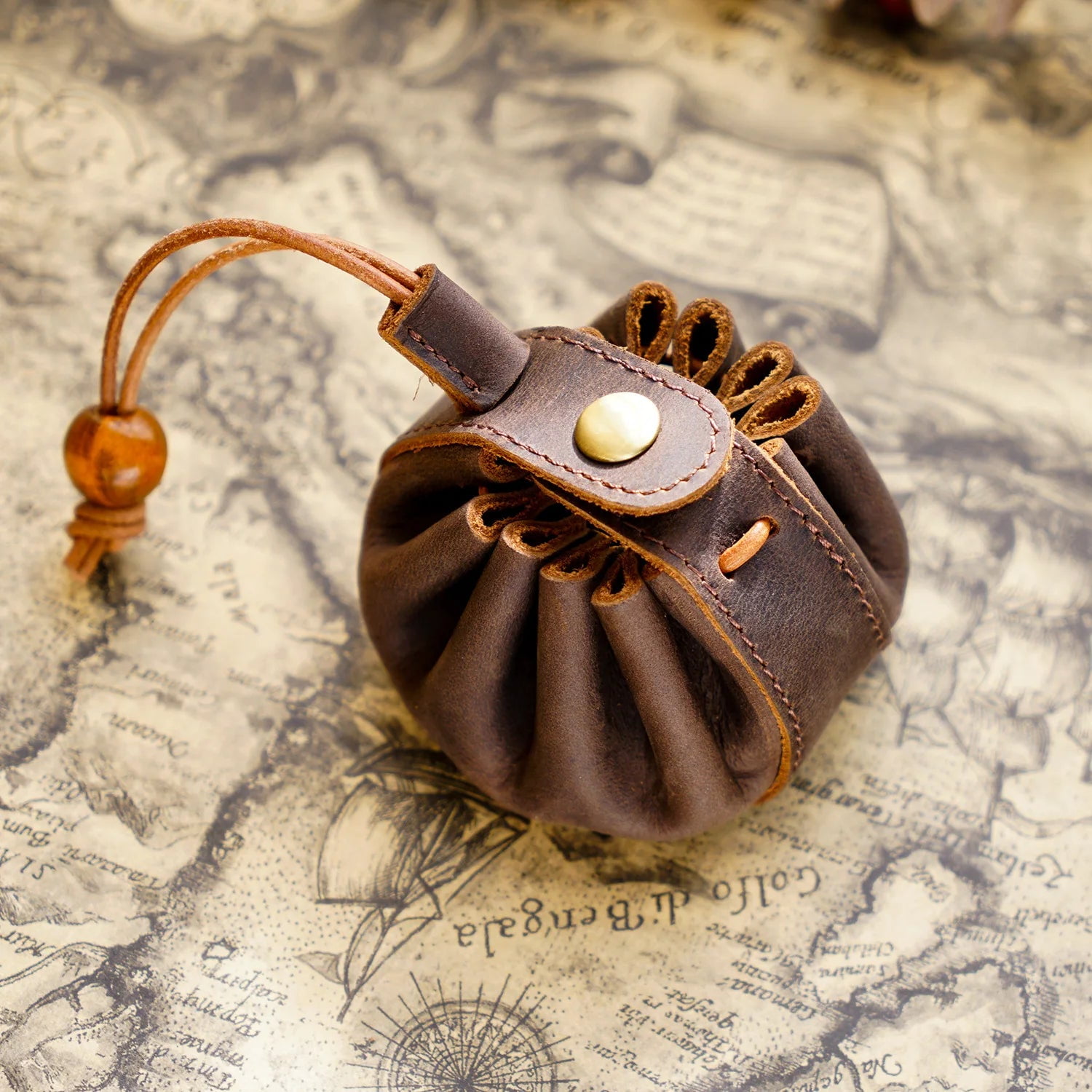 Leather Dice Bag Tray Design Viking Style Vintage Medieval Drawstring ...