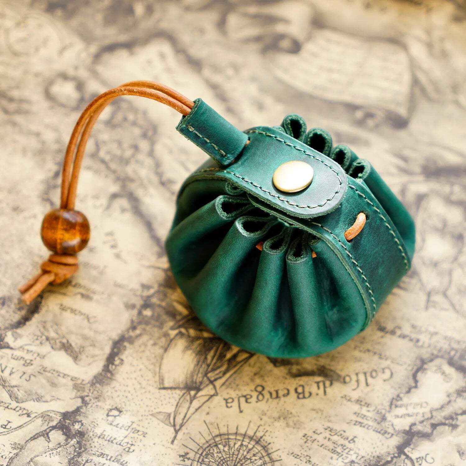 Leather Dice Bag Tray Design Viking Style Vintage Medieval Drawstring ...