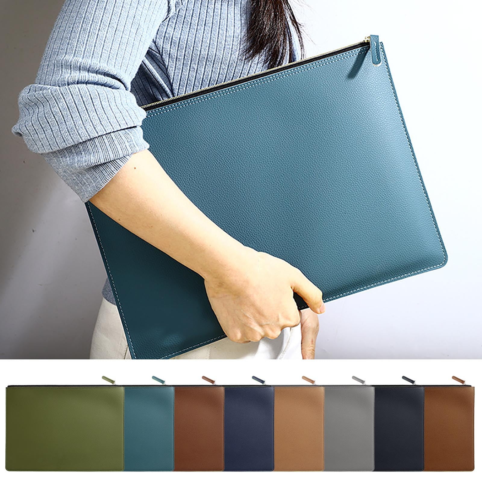 Leather Document Bag | Luxurious Lychee Texture | Waterproof Official ...