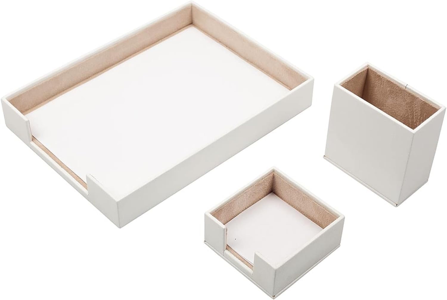 Leather Document Tray - Pen Holder - Note Paper Holder -3 Accessories ...