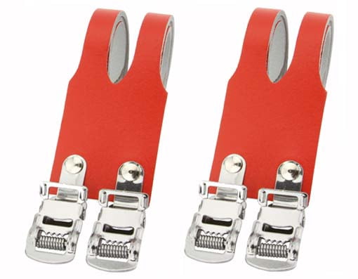 Leather Double Toe Straps Red. Bike pedal strap, bicycle pedal strap ...