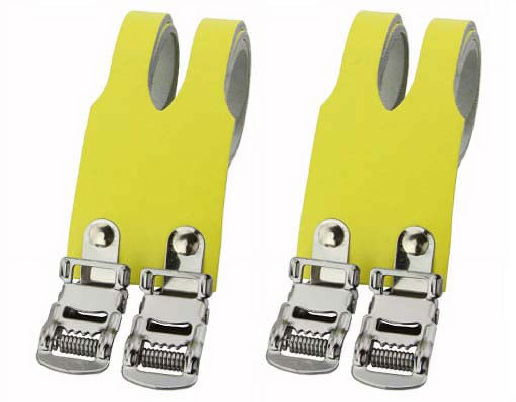 Leather Double Toe Straps Yellow. Bike pedal strap, bicycle pedal strap ...