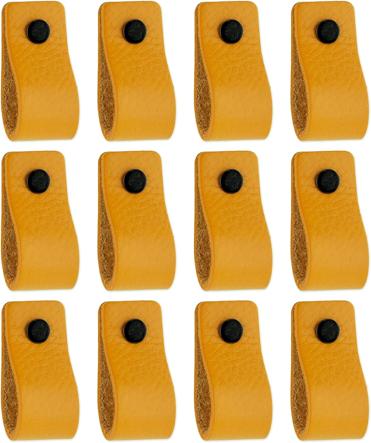 Leather Drawer Pulls - Ochre Yellow - 12 Pcs - 4-15/16 X 1 '' - Leather ...