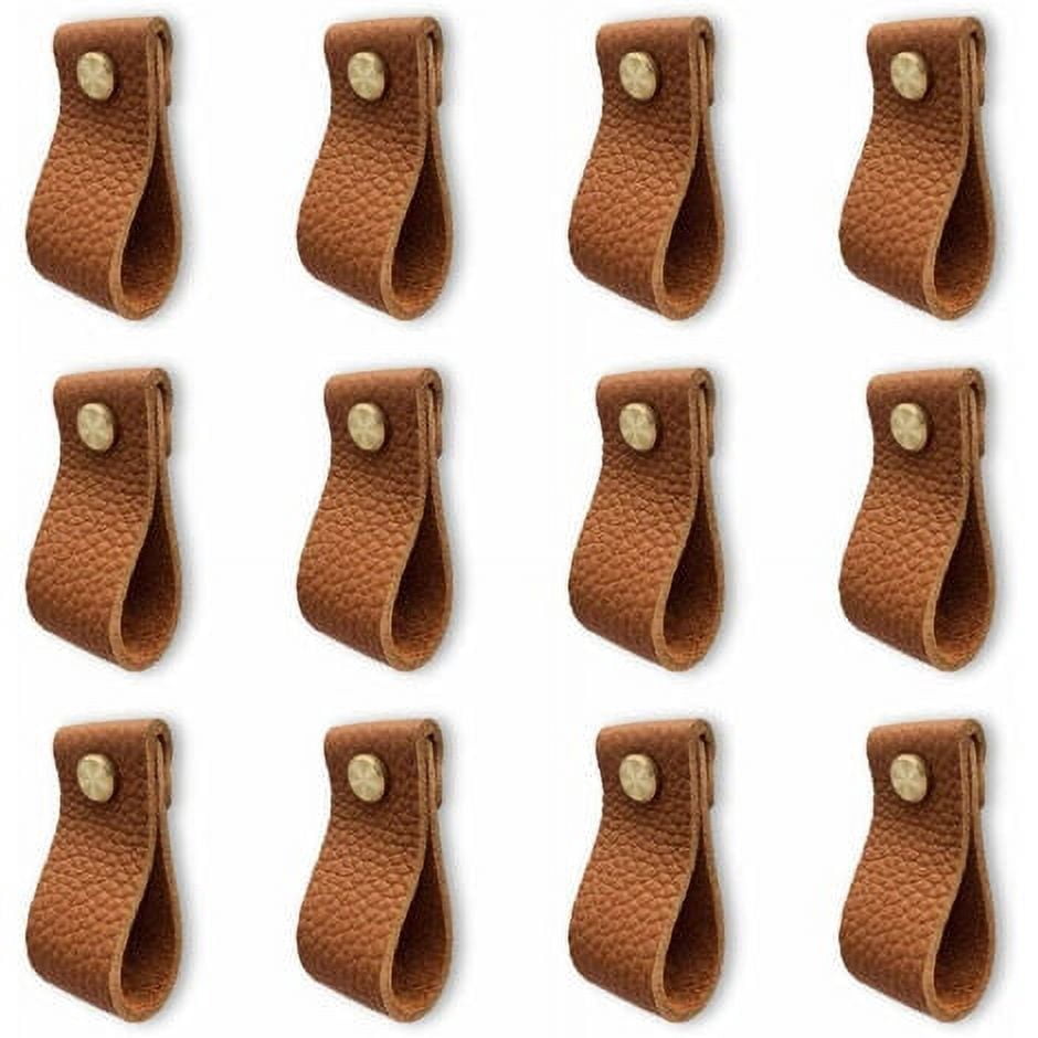 Leather Dresser Knobs, 12 Pack , Upgrade The Look of Furniture, Perfect ...