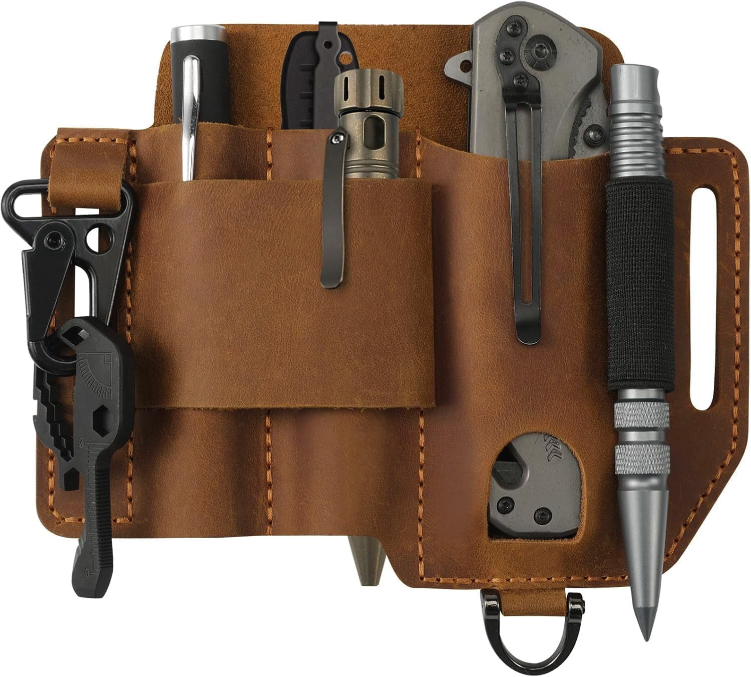 Leather EDC Multitool Sheath for Belt, EDC Belt Organizer for ...