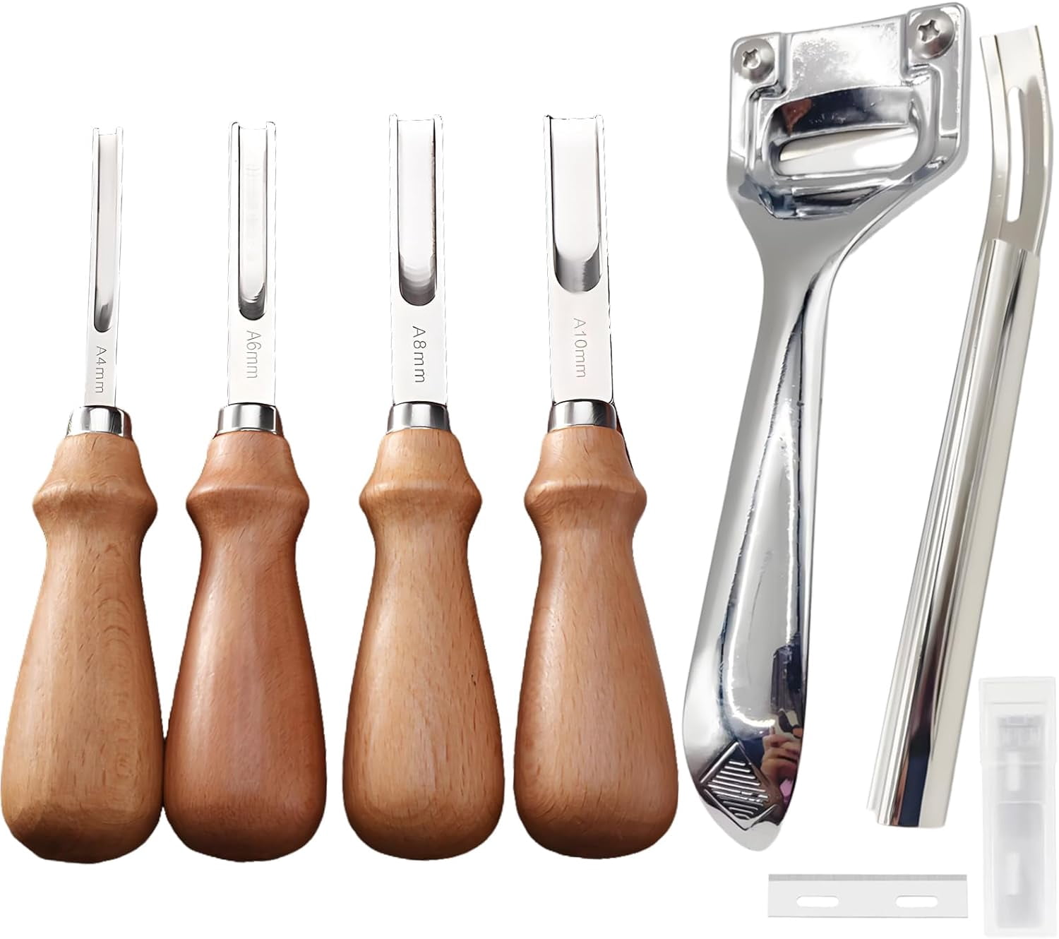 Leather Edge Skiving Beveler and Metal Leather Skiver Knife Tool Set ...
