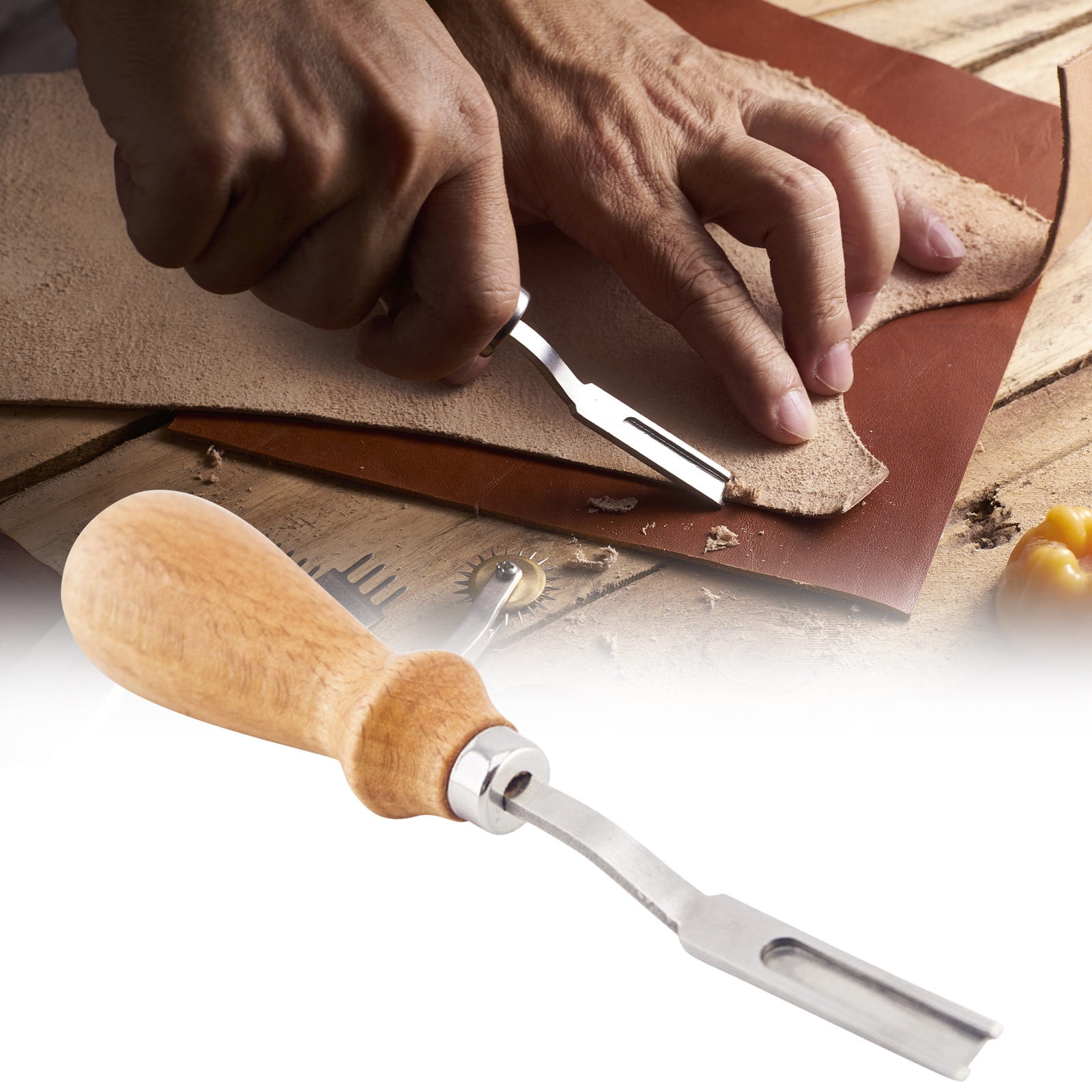 Leather Edge Trimmer, Wide Mouth Stainless Steel Skiver Leather Tool ...