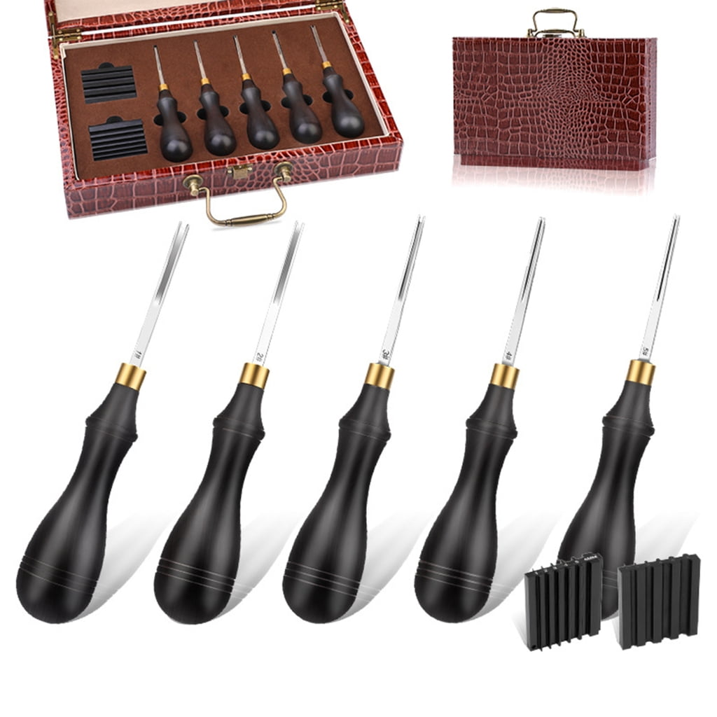 Leather Edges Skiving Beveler Tool Set Leather Edges Trimmer with Wood Handle Leather Craft Tool ...